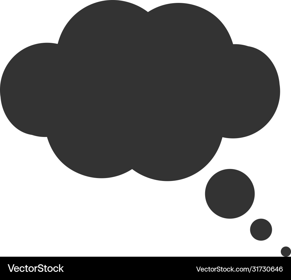 Thought bubble icon flat Royalty Free Vector Image