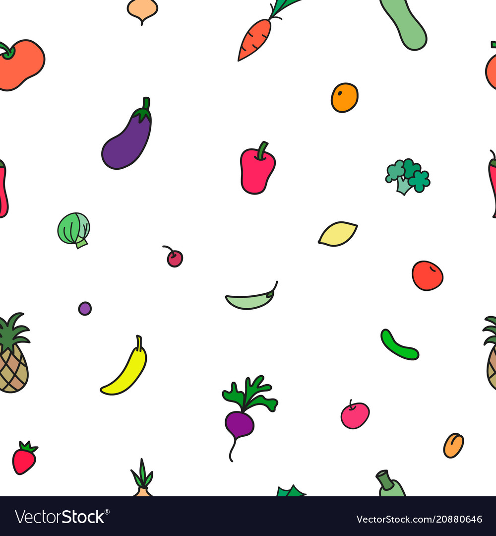 Vegetables print seamless pattern Royalty Free Vector Image