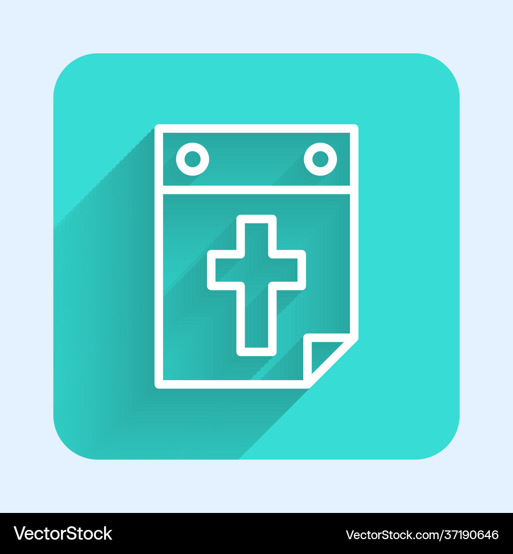 White line calendar death icon isolated with long Vector Image
