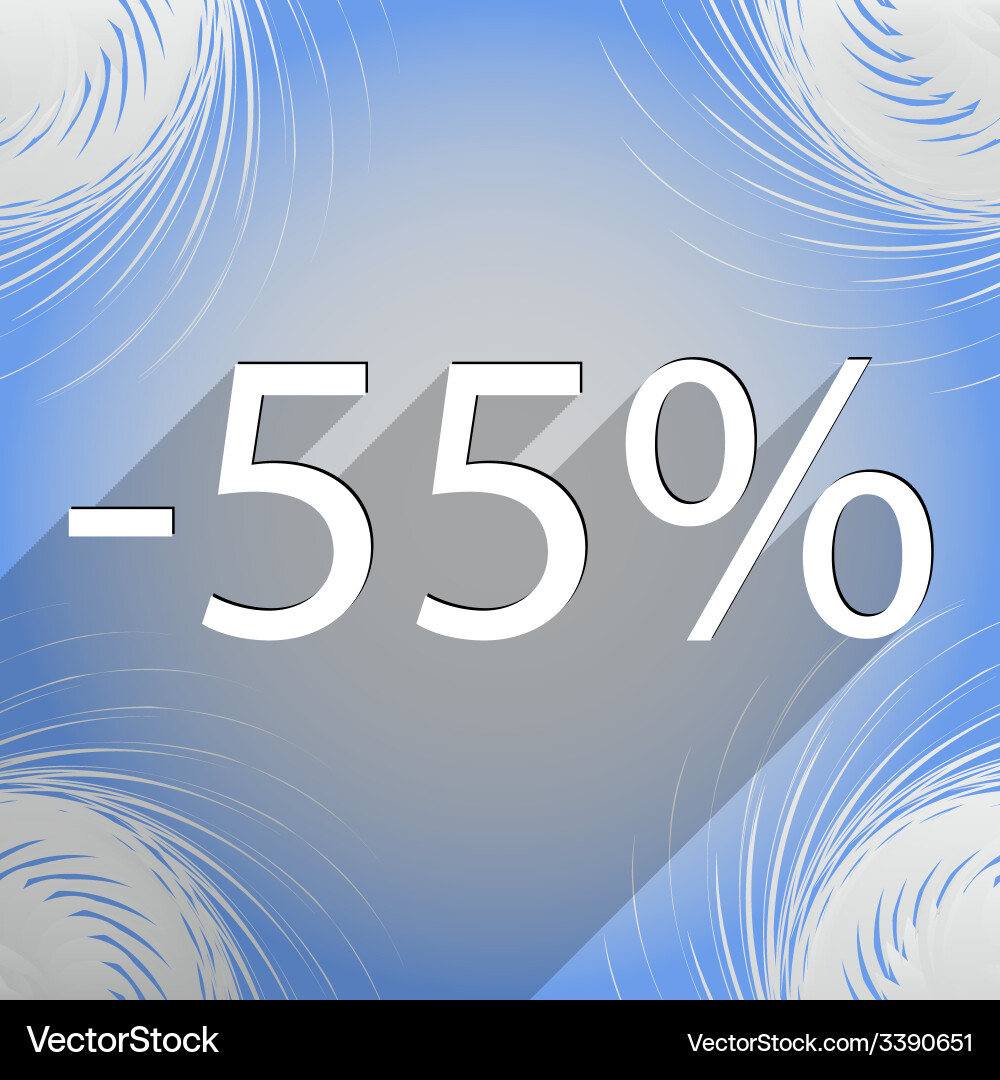 55 percent discount icon symbol flat modern web Vector Image