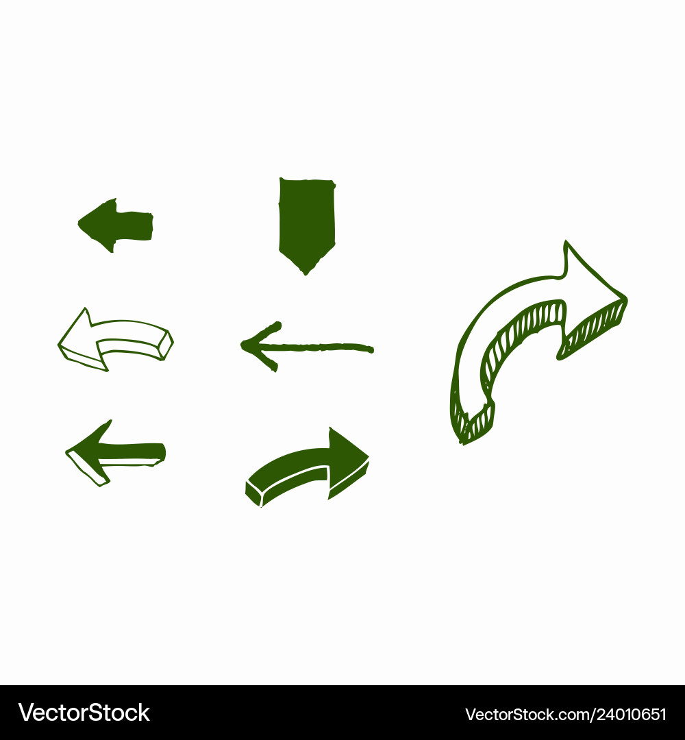 Arrows collection with elegant style and black Vector Image