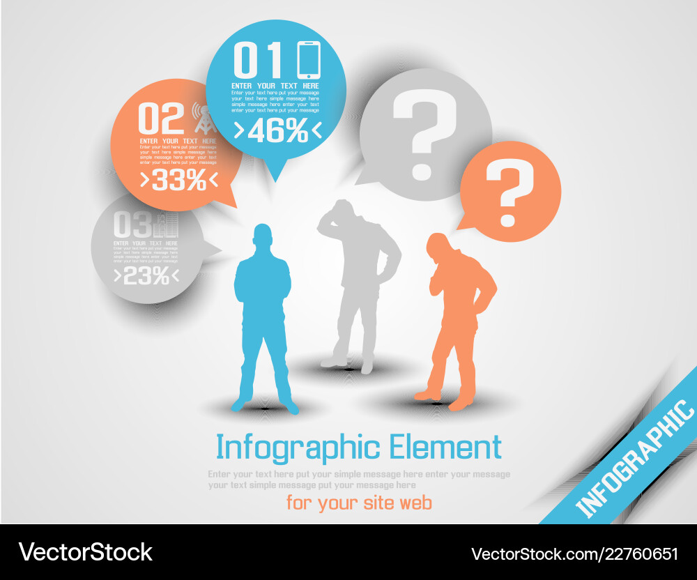 Business man infographic option three 10 orange Vector Image