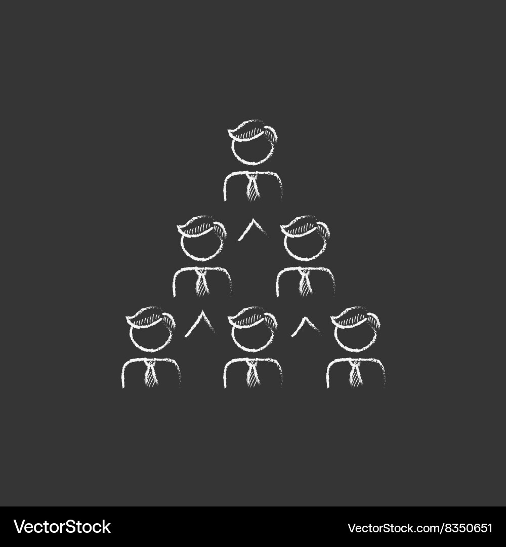 Business pyramid drawn in chalk icon Royalty Free Vector