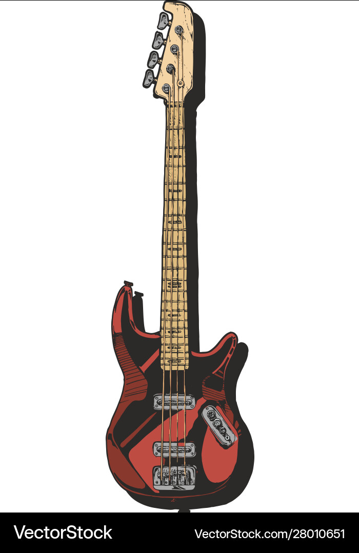 Electric bass guitar Royalty Free Vector Image