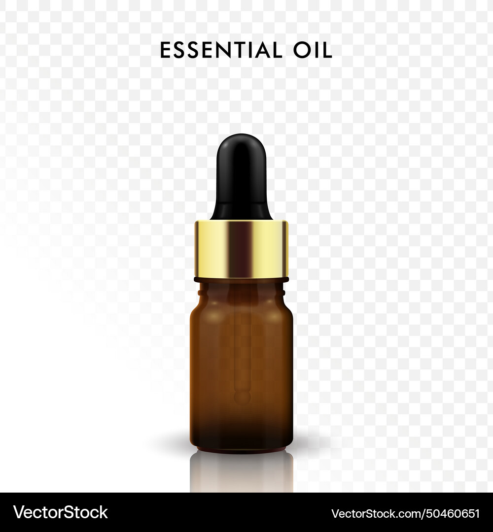 Essential oil glass bottle Royalty Free Vector Image