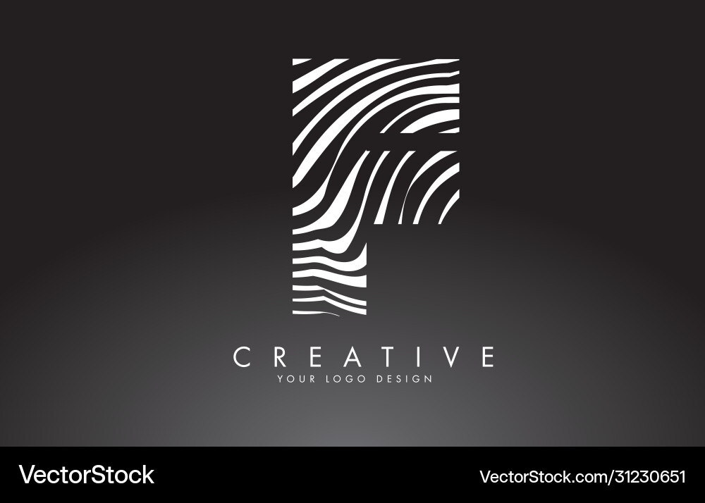 F letter logo design with fingerprint black Vector Image