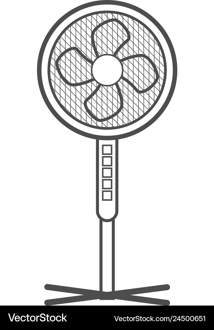 Fan icon outline on white background Royalty Free Vector