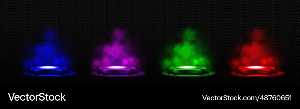 Glowing neon game portal - realistic Royalty Free Vector