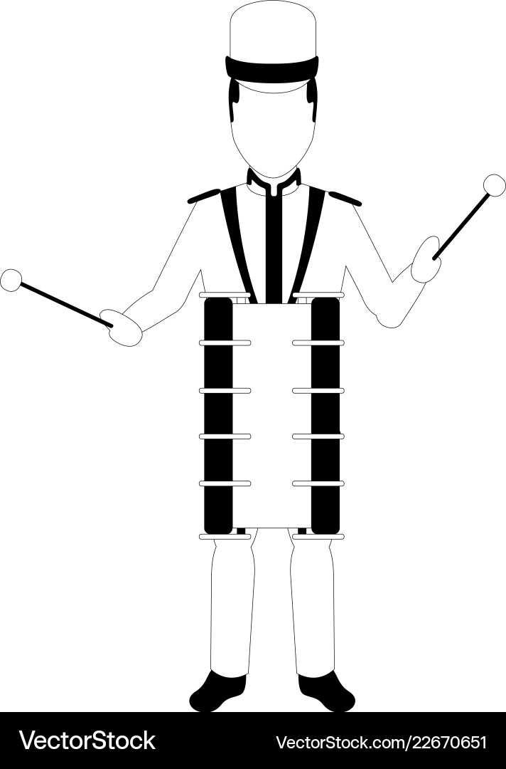 Male avatar playing the drum Royalty Free Vector Image