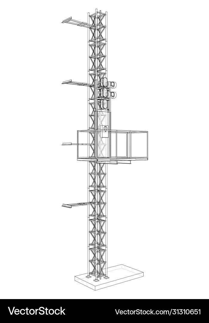 Mast lifts outline Royalty Free Vector Image - VectorStock