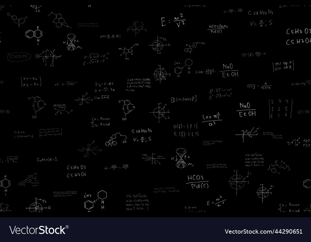 Mathematics chemistry physics hand-drawn Vector Image