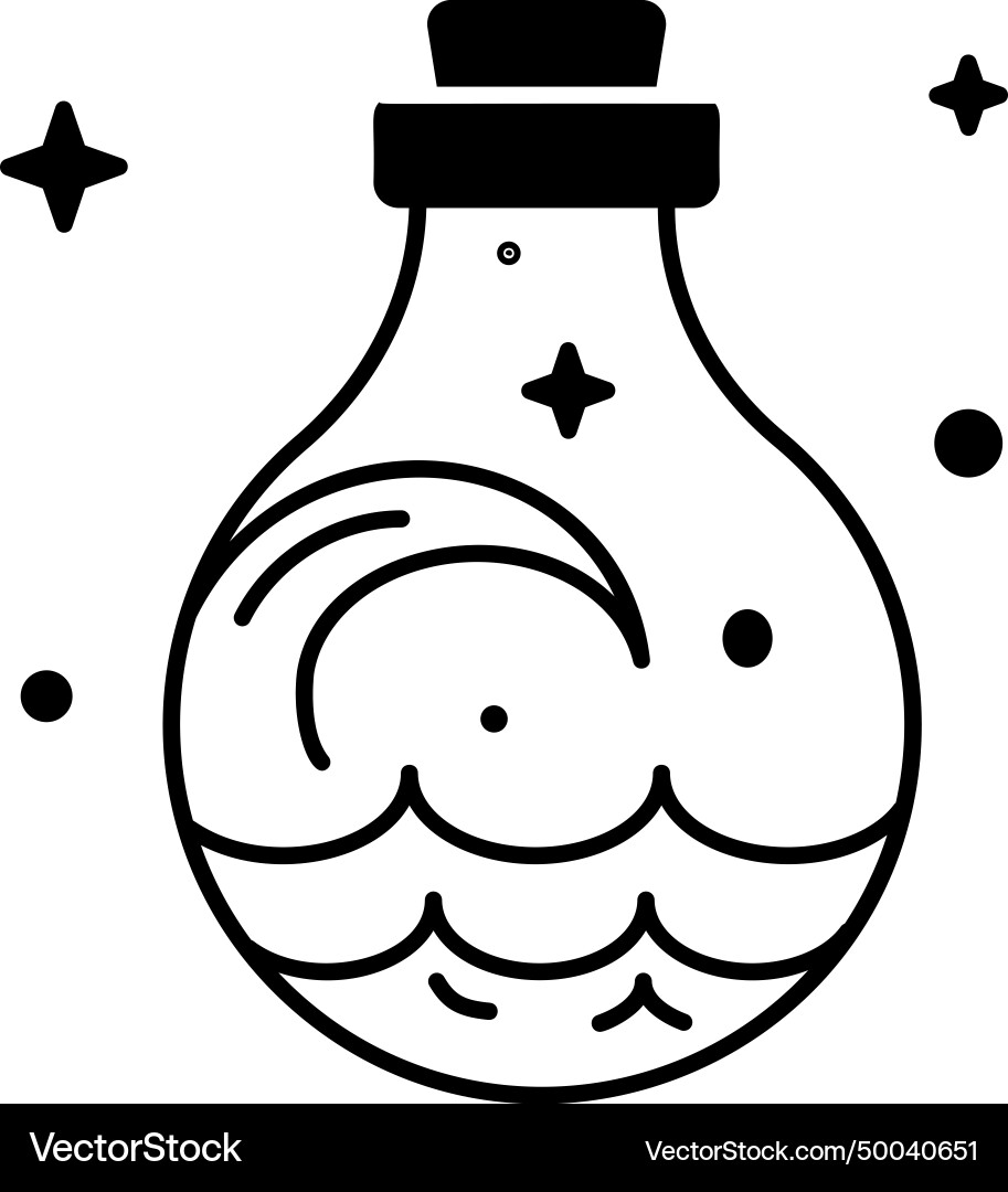 Mystical astrology and divination line icon Vector Image
