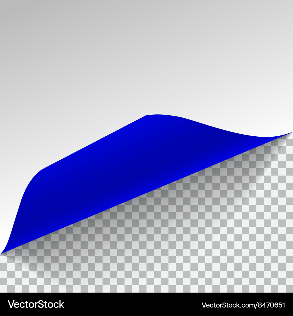Sheet of paper with curved corner Royalty Free Vector Image