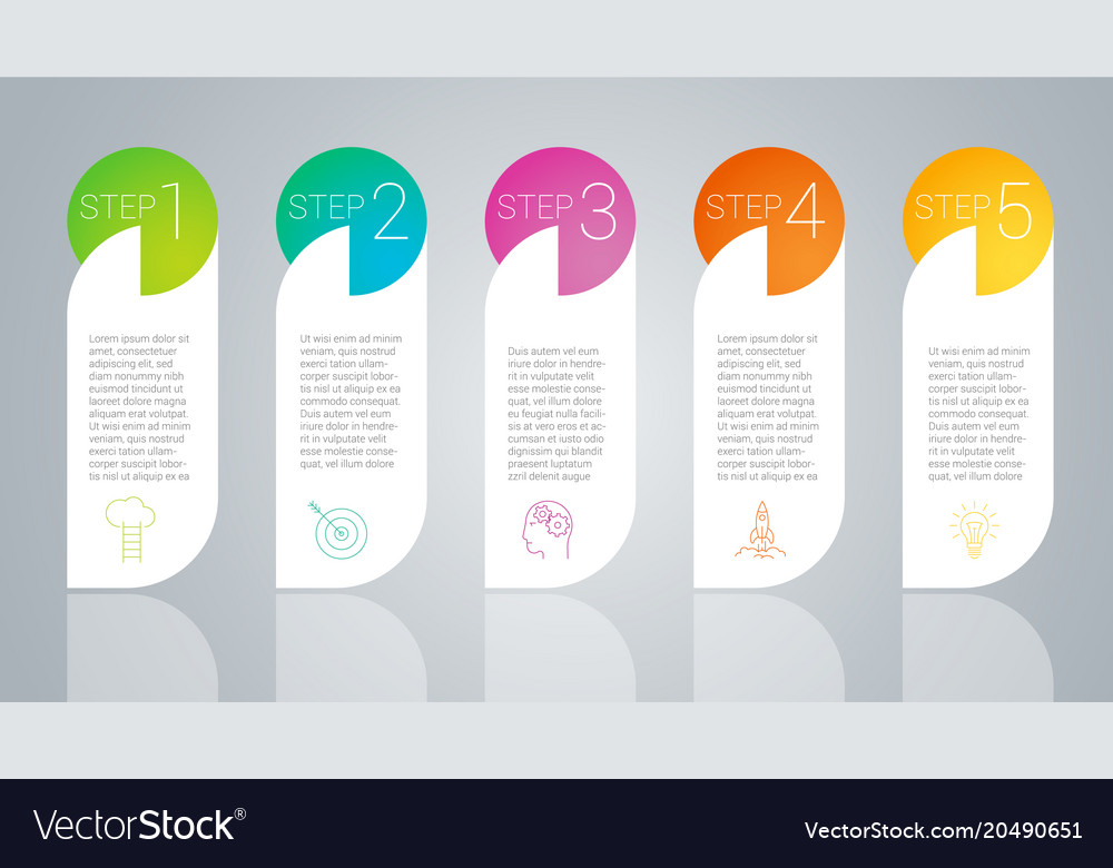 Step by step template Royalty Free Vector Image