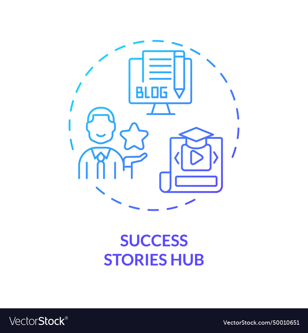 Thin line simple gradient success stories hub Vector Image