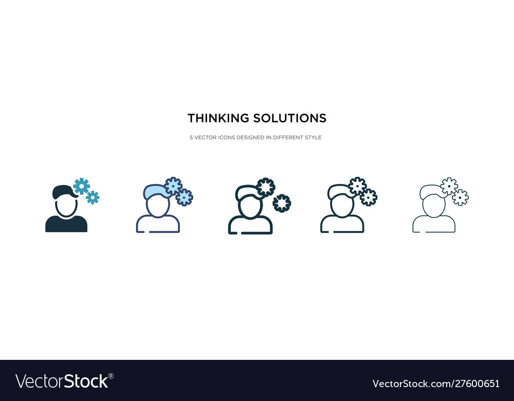 Thinking solutions icon in different style two Vector Image