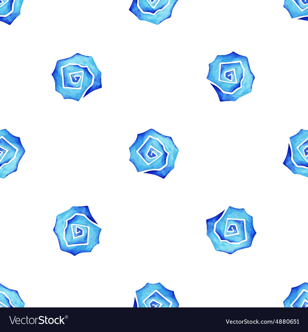 Watercolor rectangle shell pattern Royalty Free Vector Image