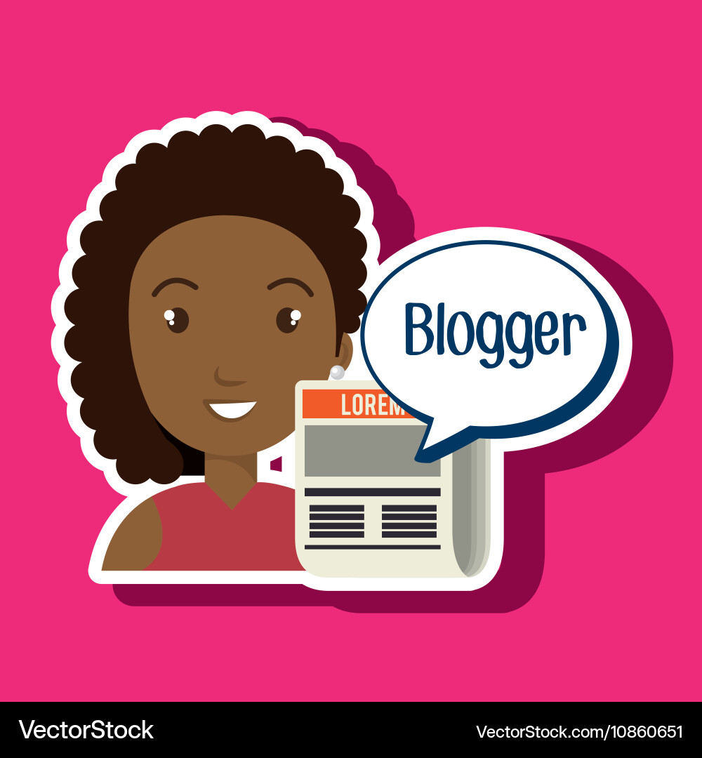 Woman cartoon blogger web Royalty Free Vector Image