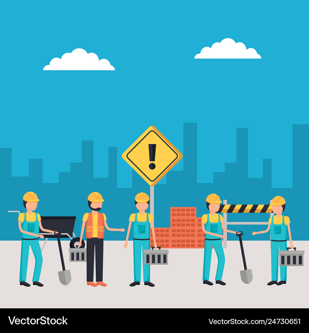 Worker construction equipment Royalty Free Vector Image