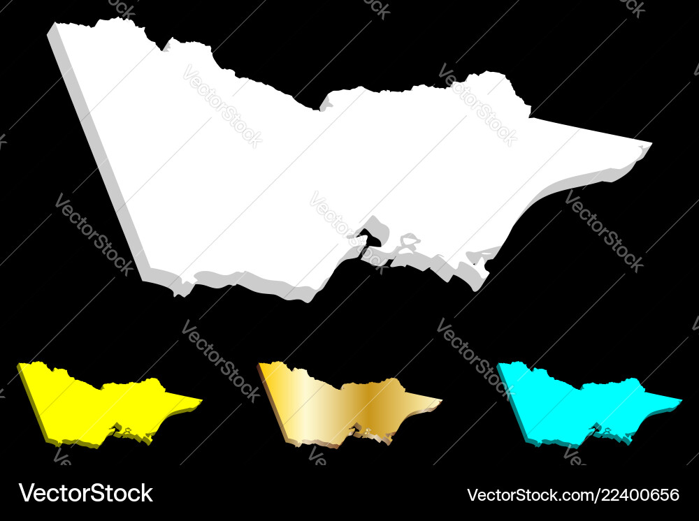 3d map of victoria Royalty Free Vector Image - VectorStock