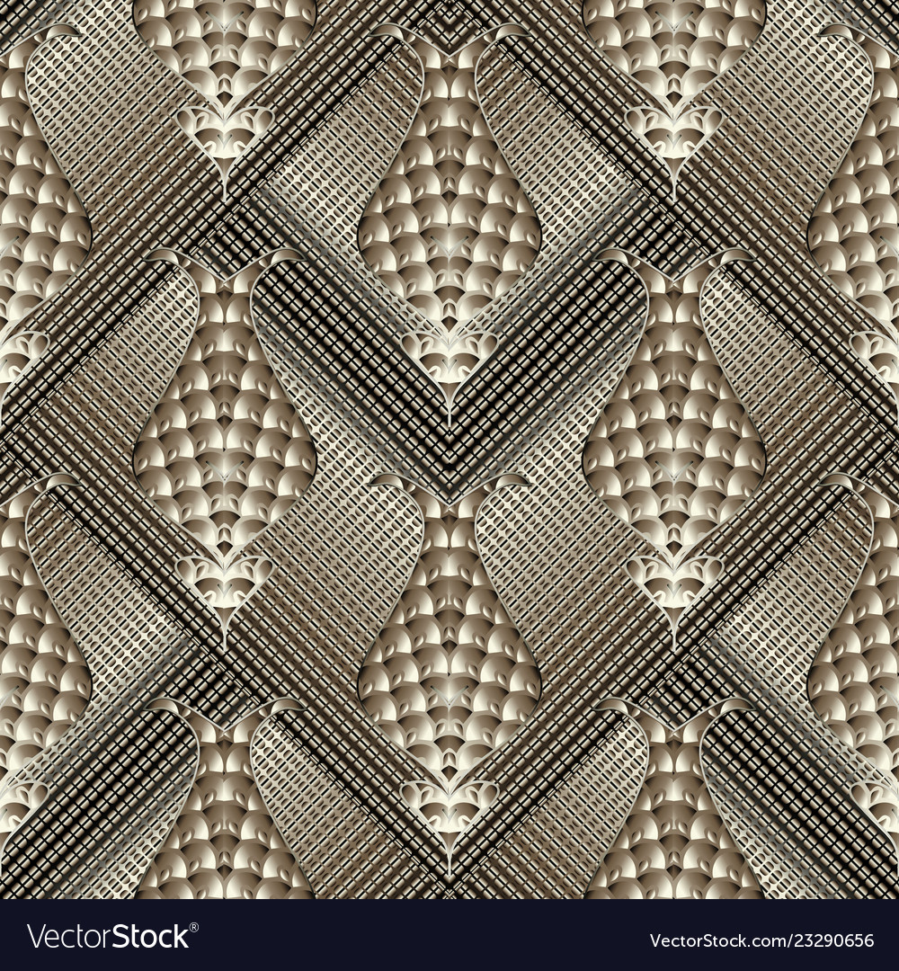 3d textured striped modern seamless pattern Vector Image