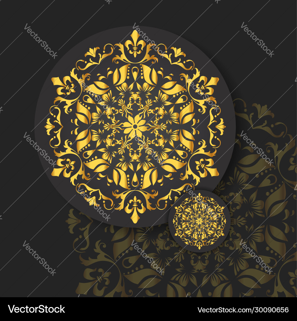 Abstract golden mandala on white isolated Vector Image