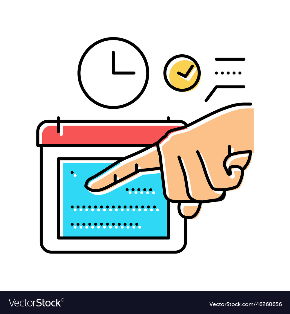 Assign reasonable deadlines color icon Royalty Free Vector Assign reasonable deadlines color icon Royalty Free Vector