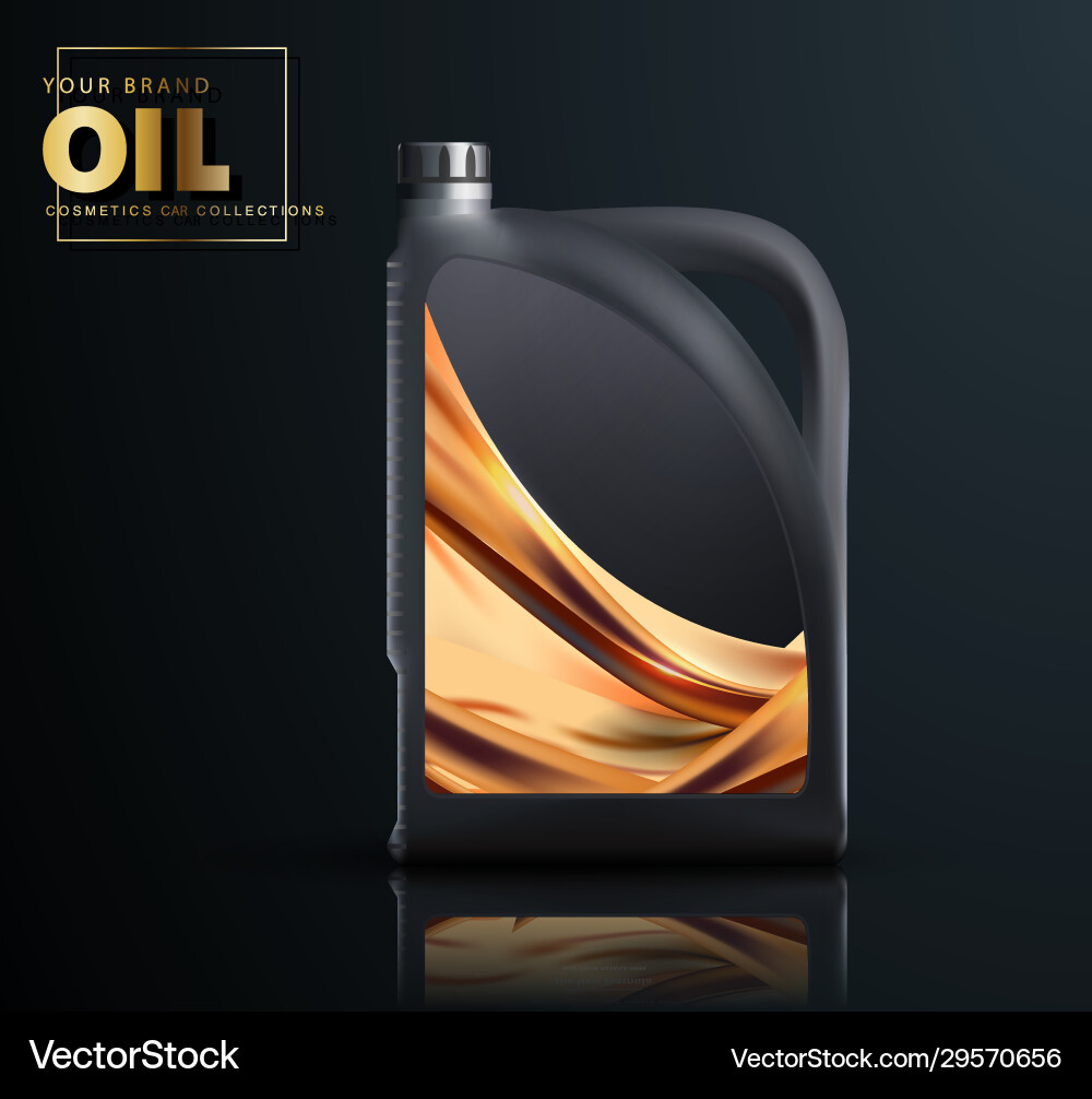 Canister engine motor oil full synthetic Vector Image
