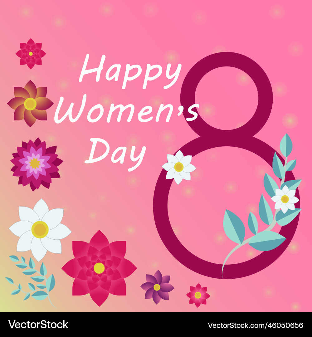 Card for march 8 with flowers Royalty Free Vector Image