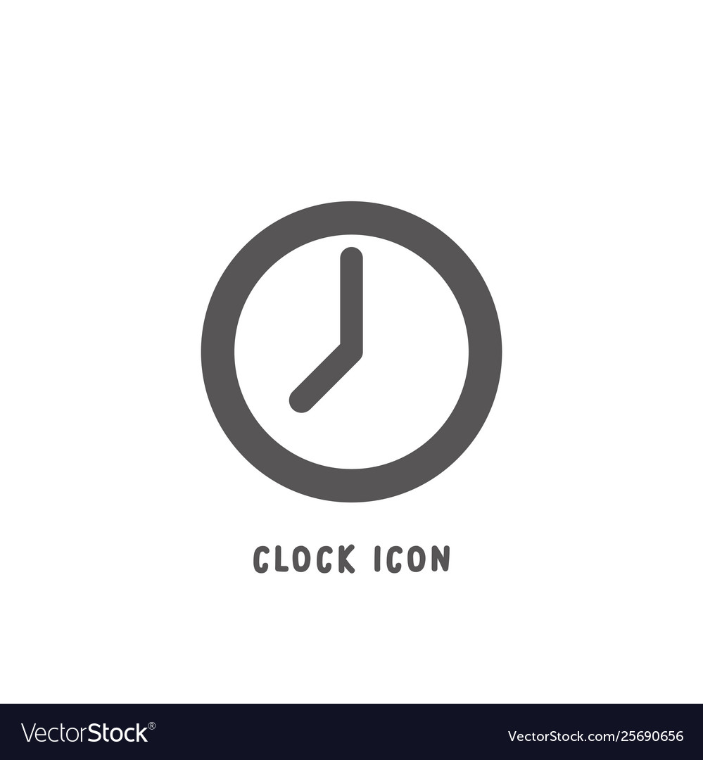 Clock icon simple flat style Royalty Free Vector Image