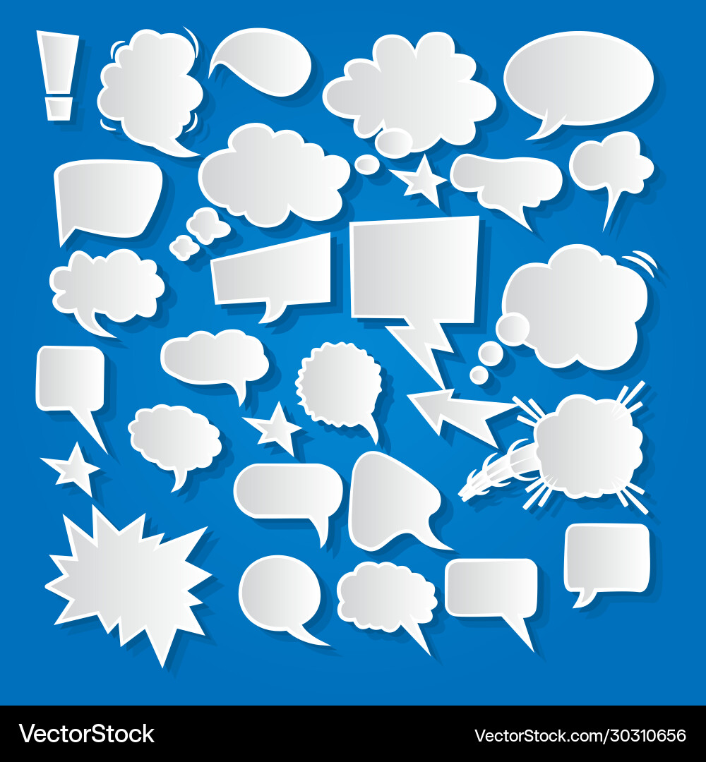 Comic bubble speech balloons cartoon Royalty Free Vector
