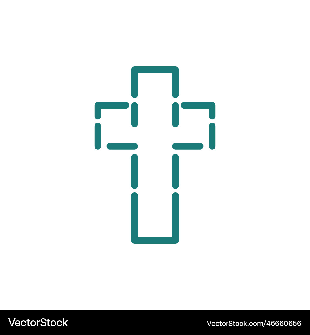 Cross church line art unique creative logo Vector Image