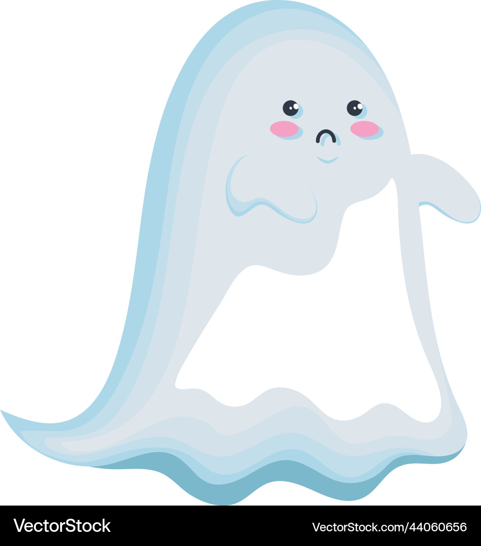 Cute ghost floating halloween Royalty Free Vector Image
