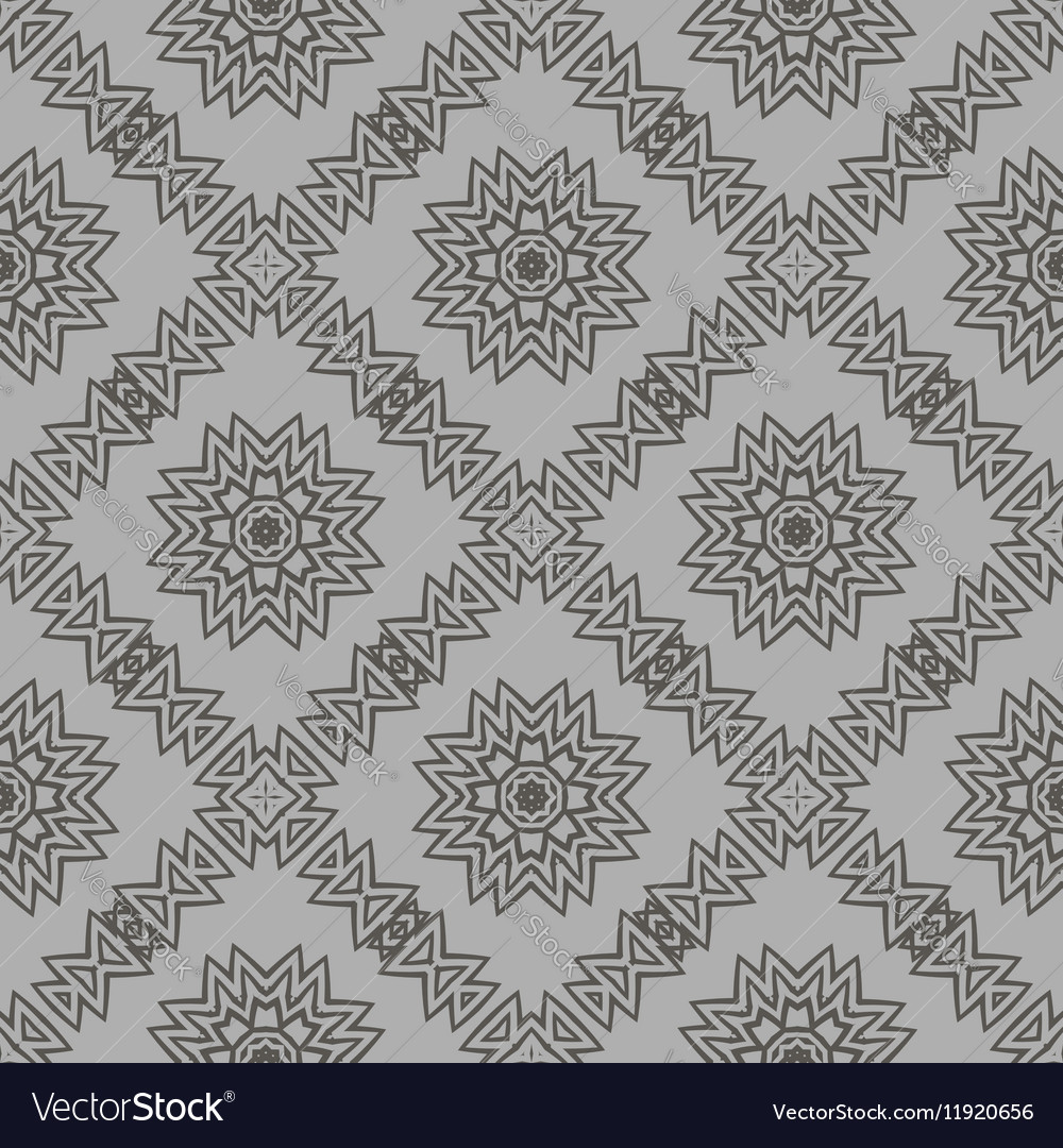 Grey ornamental seamless line pattern Royalty Free Vector