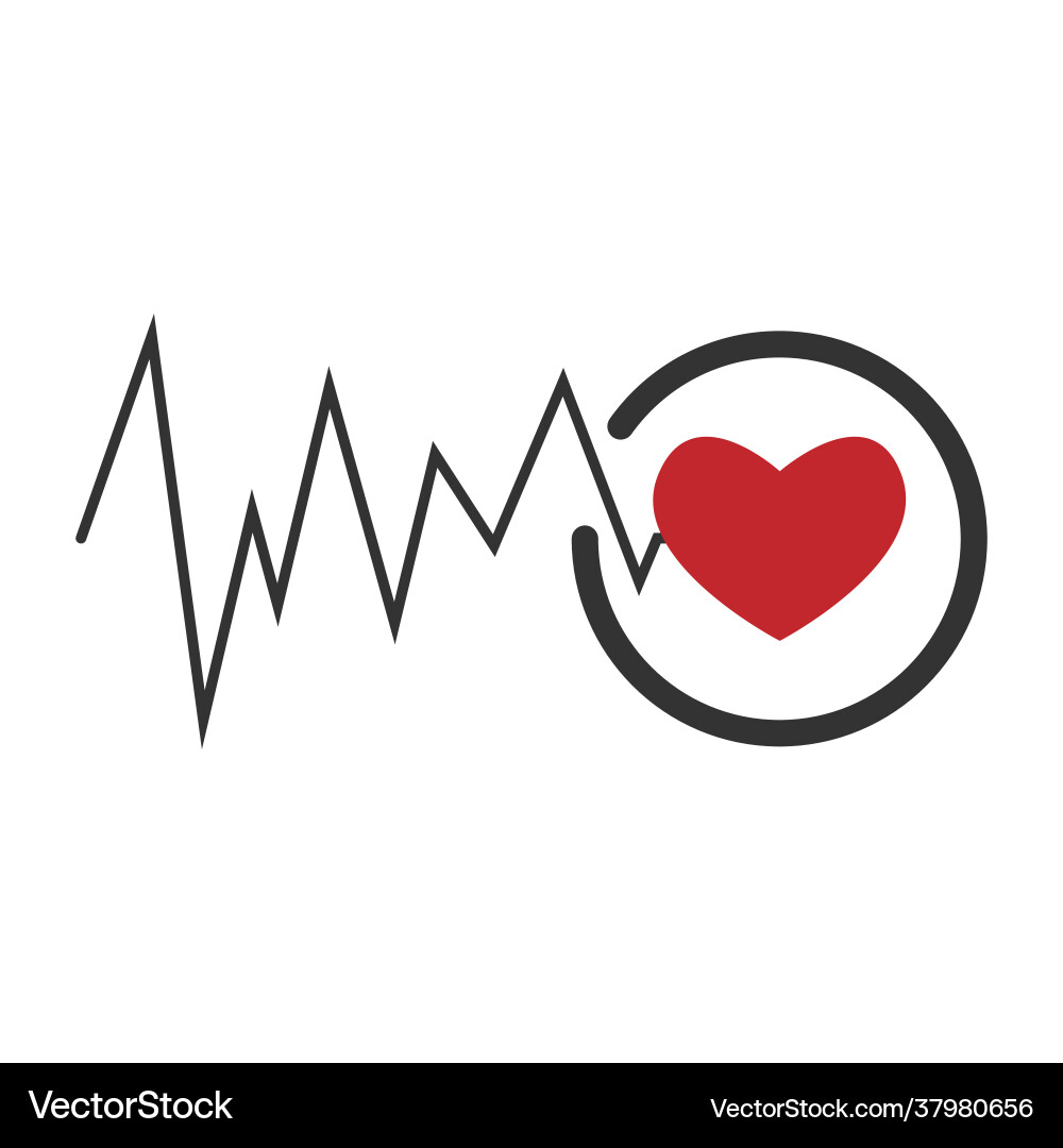 Heart pulse icon sign isolated on white background