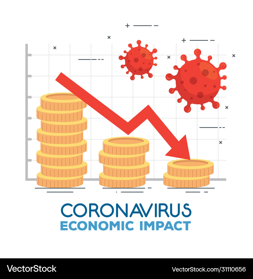 Infographic economic impact covid 2019 Royalty Free Vector
