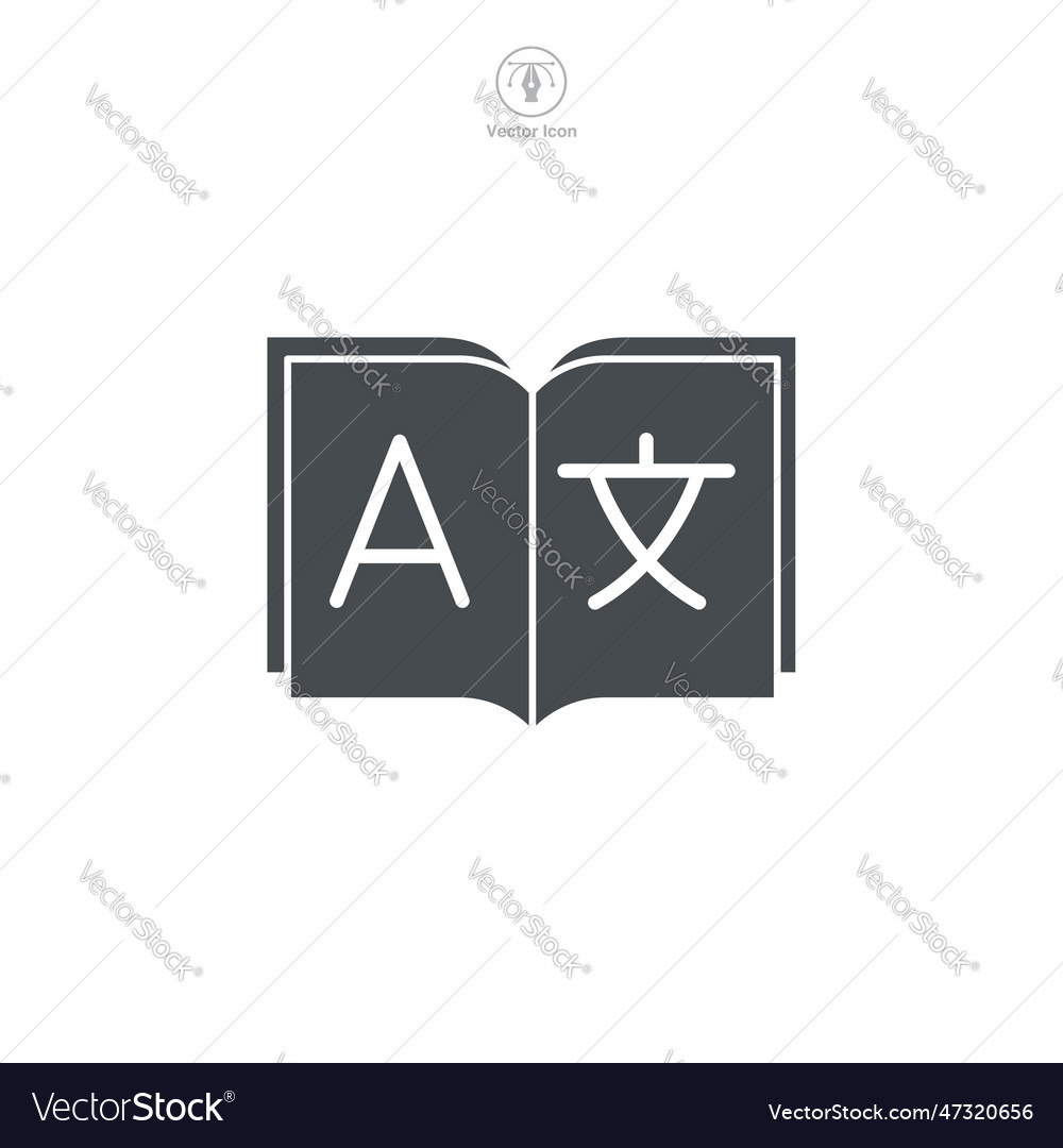 Language learning icon symbol template Royalty Free Vector