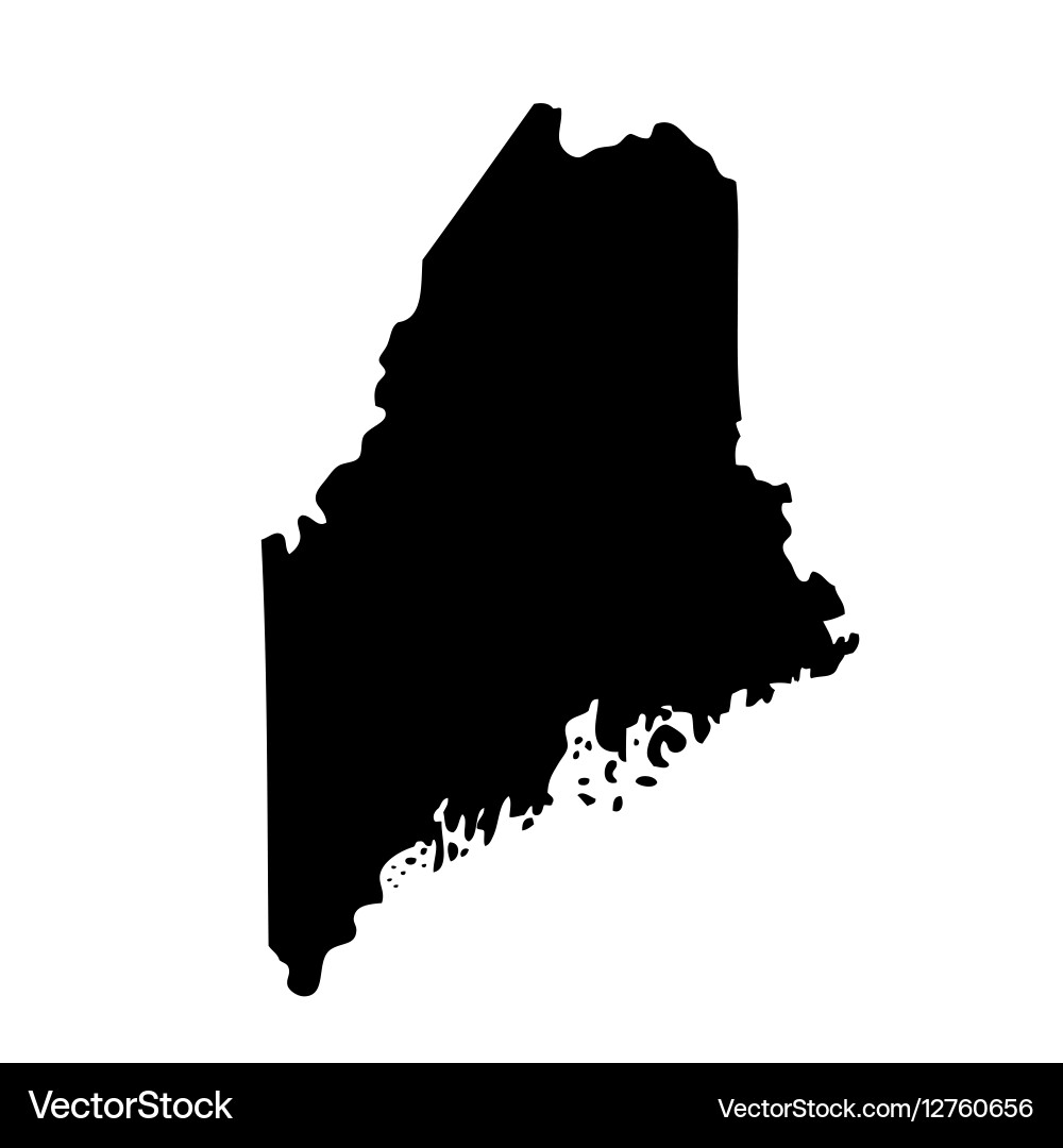 Map of the us state maine Royalty Free Vector Image