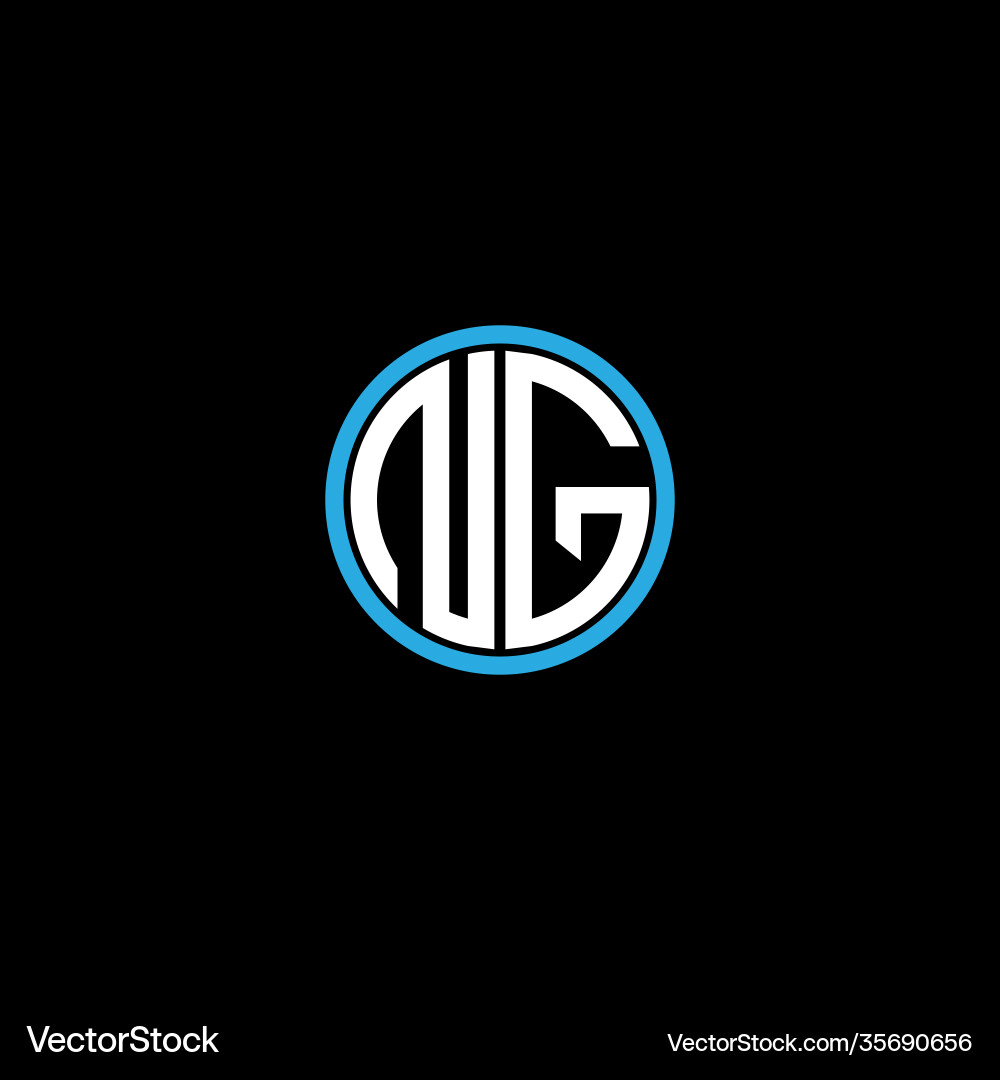 N g letter logo creative design on black color Vector Image