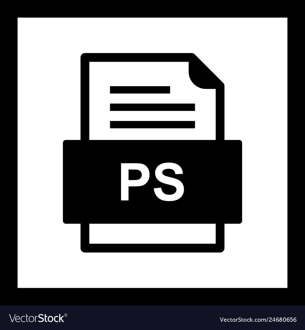 Ps file document icon Royalty Free Vector Image