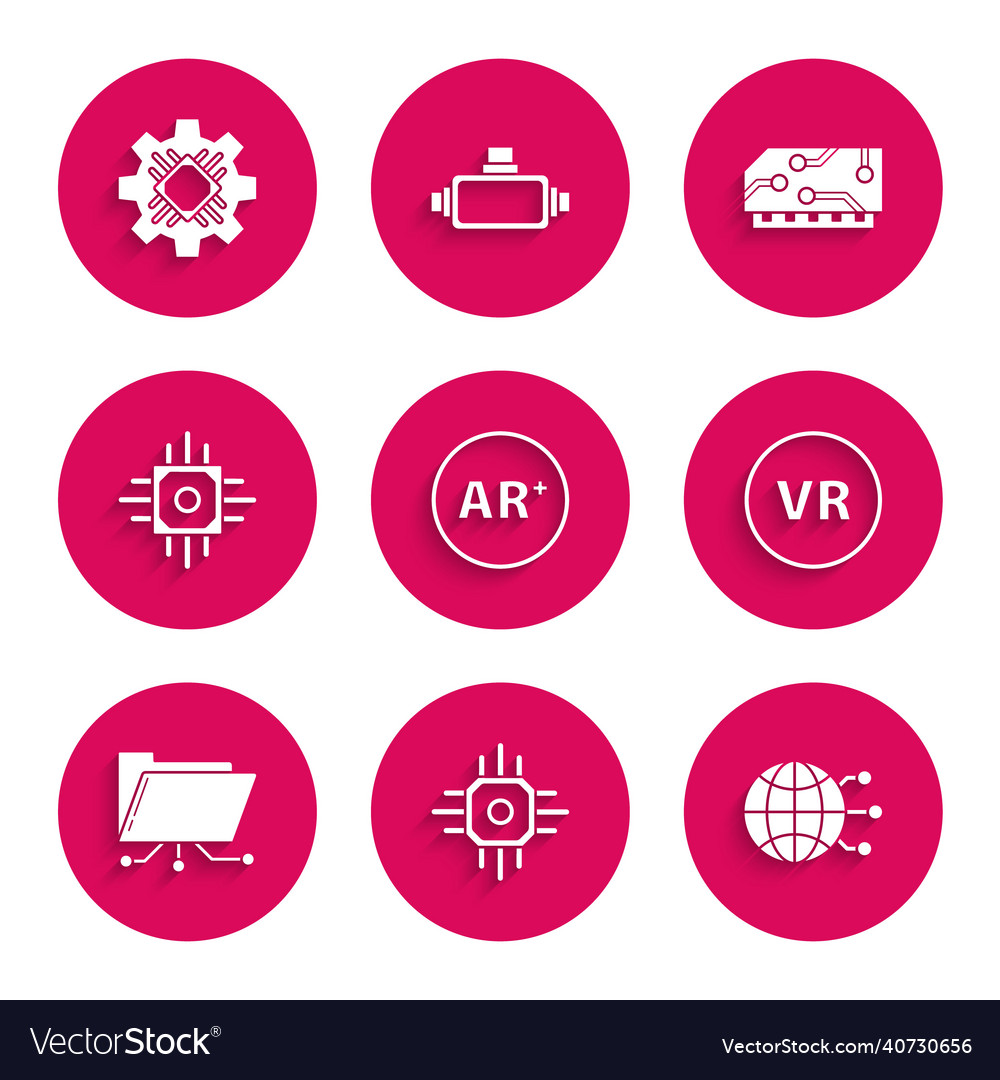 Set ar augmented reality processor global Vector Image