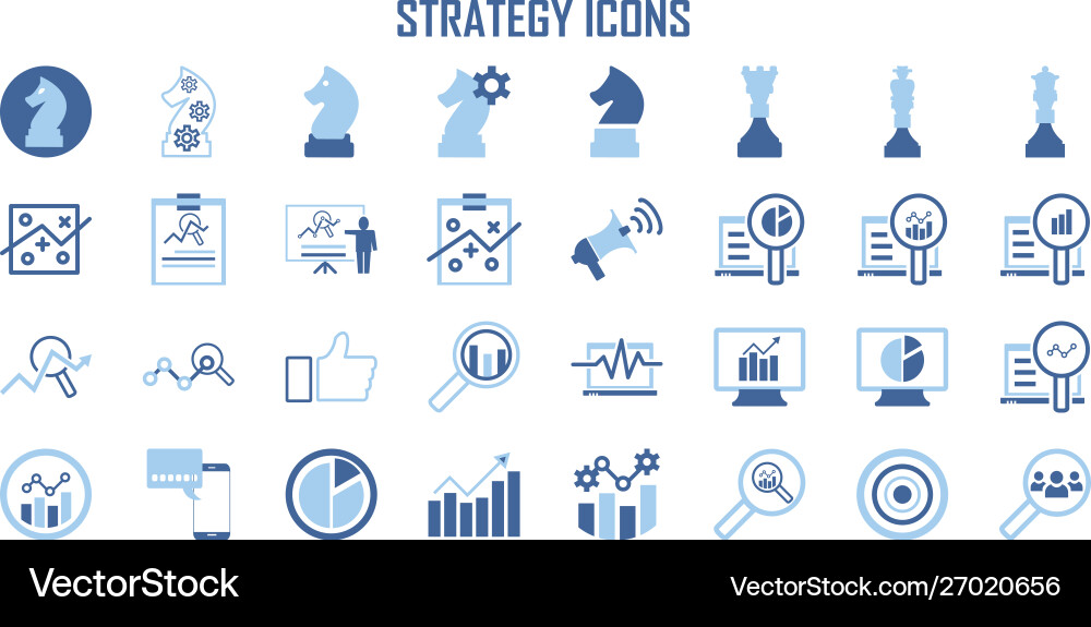 Set business strategy analysis marketing Vector Image