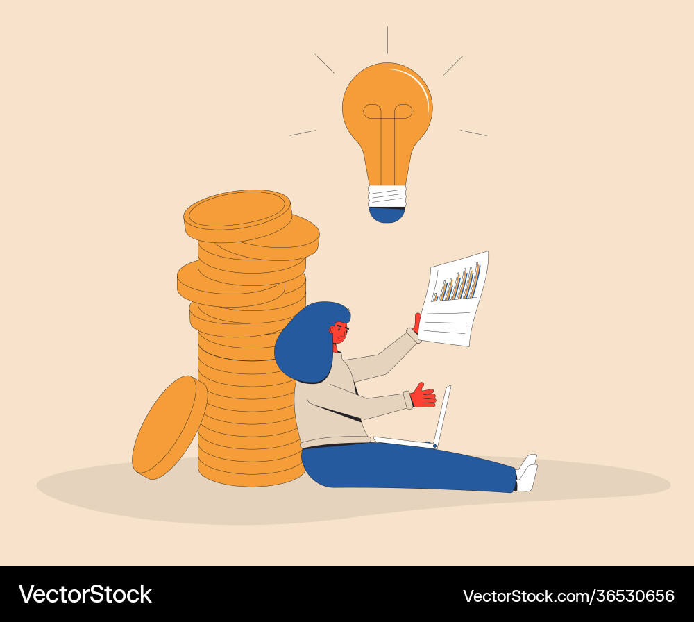 Wealth concept business idea for profit save Vector Image