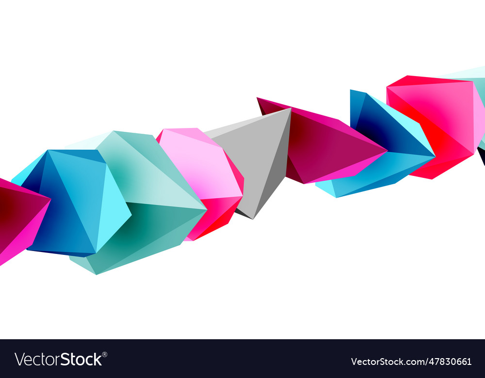 3d low poly triangle design elements Royalty Free Vector