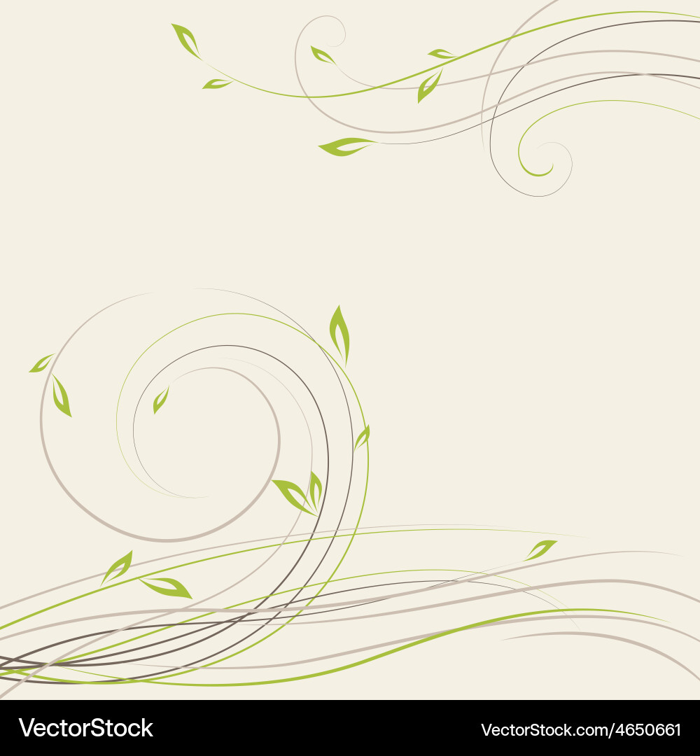 Abstract spring background with some plant swirls Vector Image