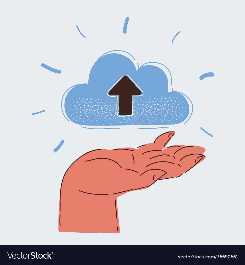 Cloud data storage in human Royalty Free Vector Image