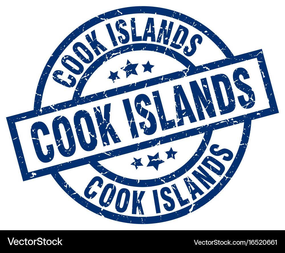 Cook islands blue round grunge stamp Royalty Free Vector