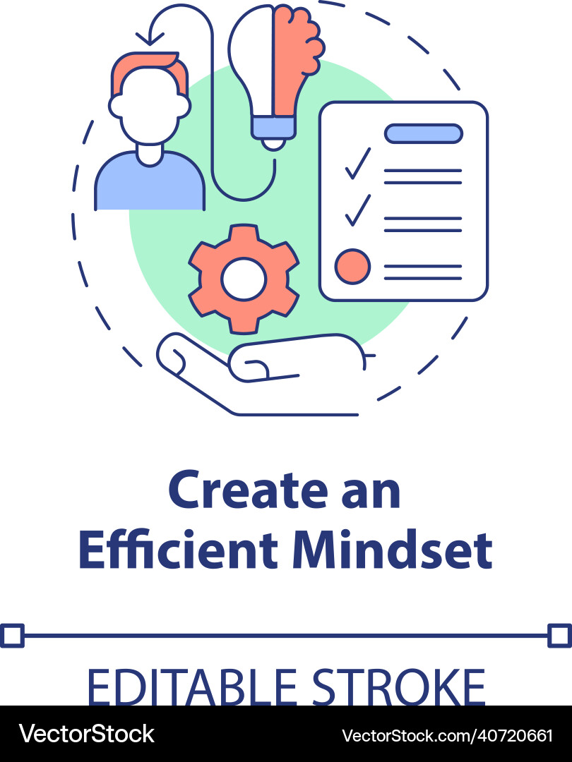 Create an efficient mindset concept icon Vector Image