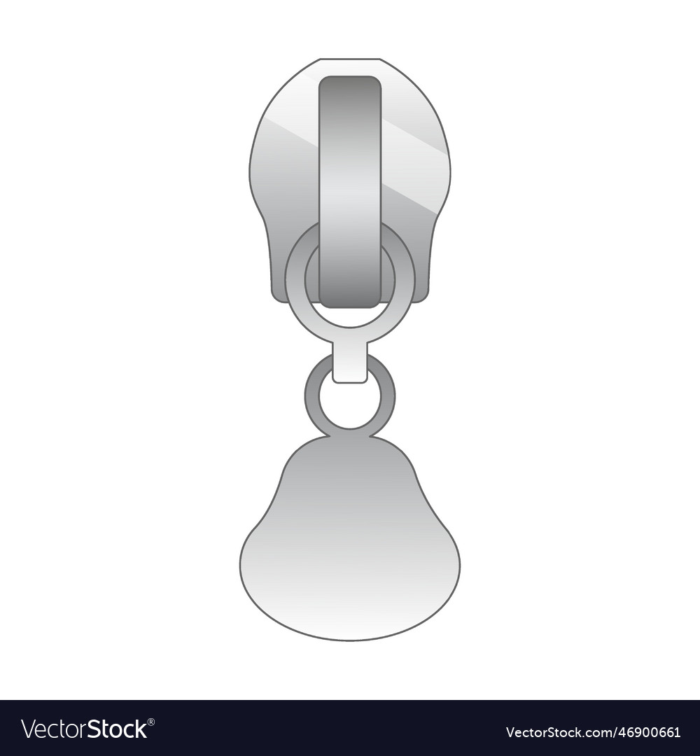 Decorative metal zipper puller Royalty Free Vector Image
