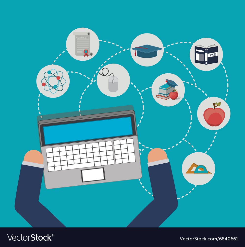 E-learning concept design Royalty Free Vector Image